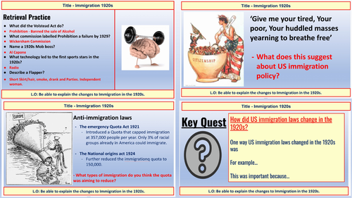 USA - 1920s Immigration | Teaching Resources
