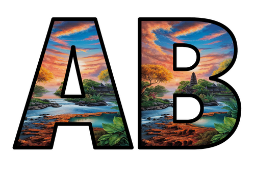 Asia Design NEW Lettering FULL Set Instant Display Title Whole Alphabet ...