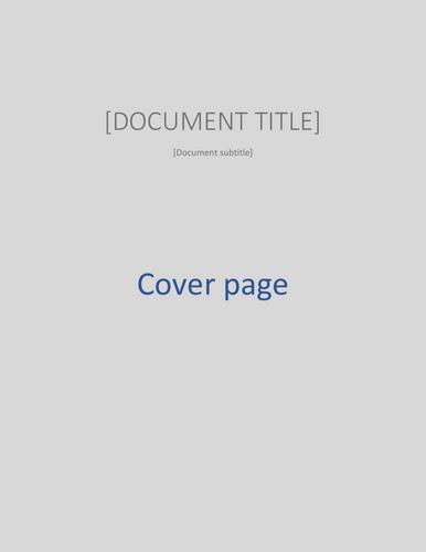 cover page | Teaching Resources