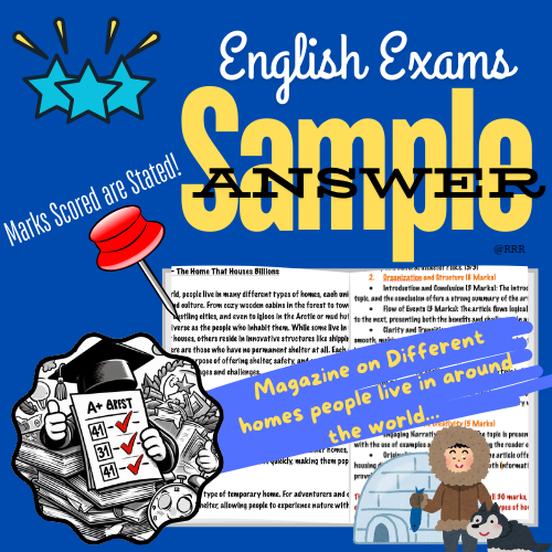 IGCSE Magazine Article: Different Homes Worldwide (Answer & Marks ...