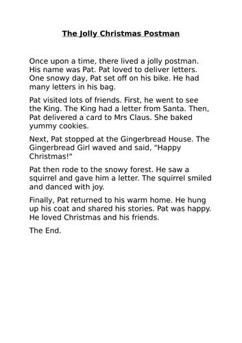 STORYMAP The Jolly Christmas Postman for EYFS/KS1 Shortened story using ...