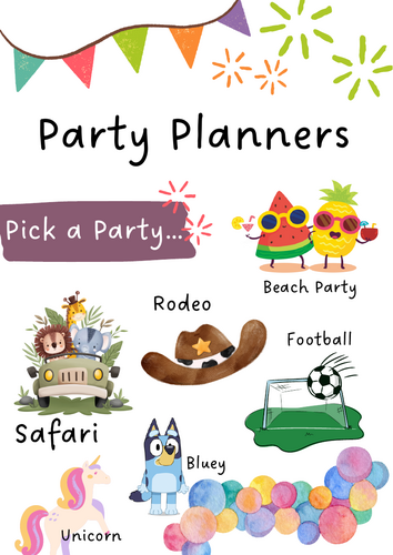 Party Planner Role Play Pack | Teaching Resources Party Planner Role Play Pack | Teaching Resources