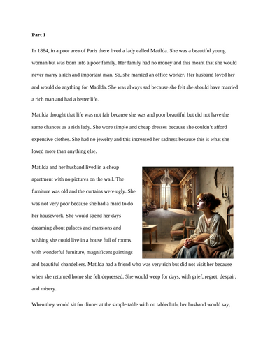 ‘The Necklace’ by Guy De Maupassant: An abridged version | Teaching ...