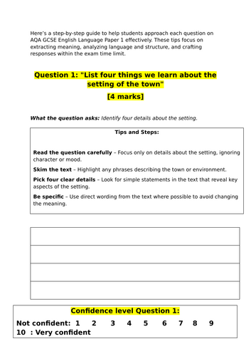 English GCSE revision guide with hints and tips | Teaching Resources