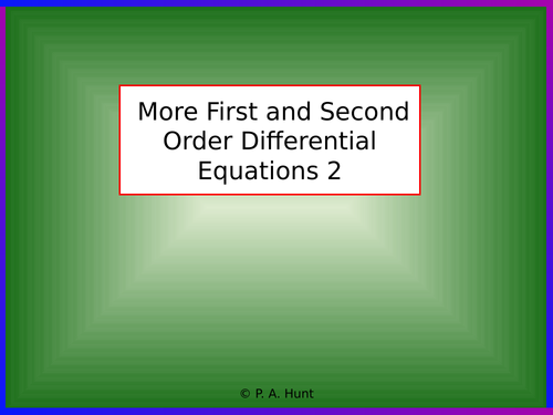 Core Pure - More First and Second Order Differential Equations 2 ...