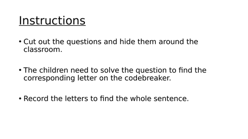 Subtraction scavenger hunt and code breaker activity | Teaching Resources