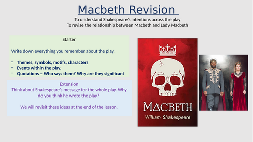 Macbeth Revision Lesson | Teaching Resources