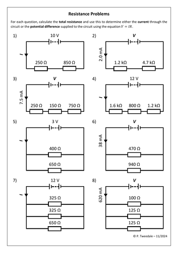 Resistors in Series and Parallel | Teaching Resources