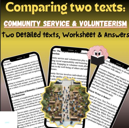 English IGCSE & GCSE Community Service vs. Volunteerism: Compare ...