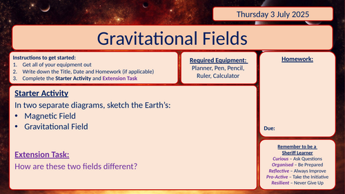 Lesson: Gravitational Fields | Teaching Resources