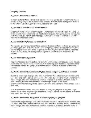 Spanish GCSE Oral Model Answers | Teaching Resources Spanish GCSE Oral Model Answers | Teaching Resources