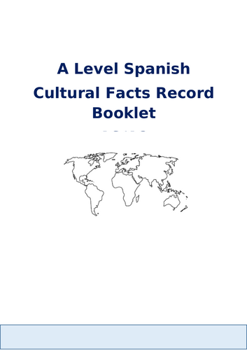 KS5 Spanish Cultural Facts Booklet | Teaching Resources