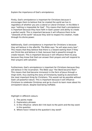 GCSE Christianity: nature of God | Teaching Resources