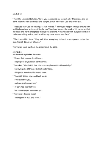 GCSE Christianity: Problem of evil | Teaching Resources