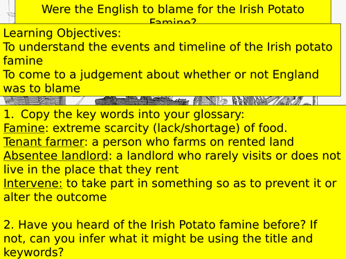 Were the English to blame for the Irish potato famine? | Teaching Resources