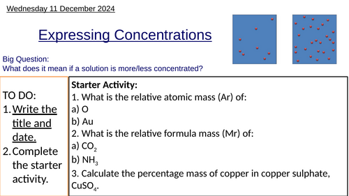 GCSE Chemistry Concentration of Solutions: Complete Lesson | Teaching ...