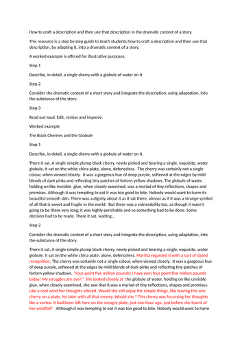 How to craft a description and then use that description in the ...