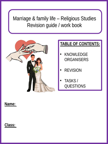 Workbook - Marriage and family life - Edexcel Spec B | Teaching Resources