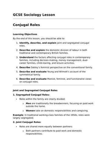 Gender Roles - GCSE Sociology Lesson | Teaching Resources