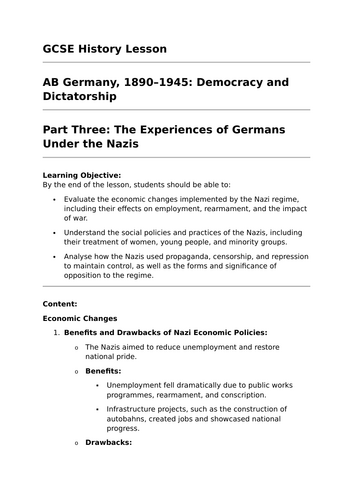 Germany under the Nazis (Germany, 1890–1945) - GCSE History Lesson ...