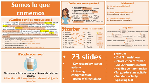 2026 Spanish AQA GCSE Module 4.2 - Somos lo que comemos | Teaching ...