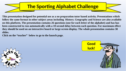 The Multi Sports Alphabet Challenge | Teaching Resources