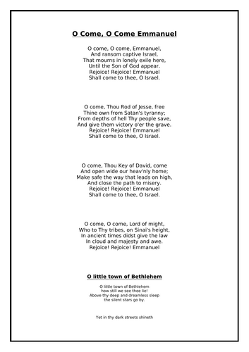Y8: KS3 CATHOLIC RED: Prophecy and Promise - How do Christmas Carols ...