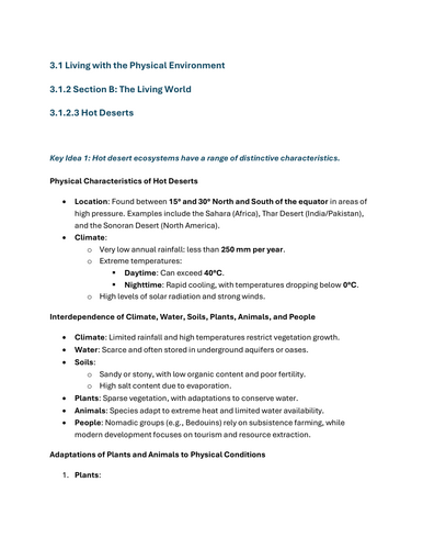 Hot Deserts - GCSE Geography Lesson | Teaching Resources