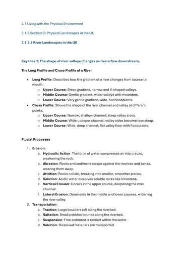 River Landscapes in the UK - GCSE Geography Lesson | Teaching Resources