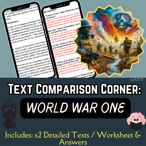 World War One: Text Comparison & Author Insights! Compare & Contrast ...