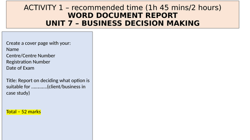 BTEC LEVEL 3 BUSINESS UNIT 7 EXAM GUIDE | Teaching Resources BTEC LEVEL 3 BUSINESS UNIT 7 EXAM GUIDE | Teaching Resources