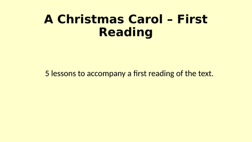 A Christmas Carol Cold Read | Teaching Resources