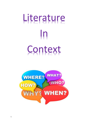 Literature in Context: Eduqas GCSE Poetry & Prose | Teaching Resources