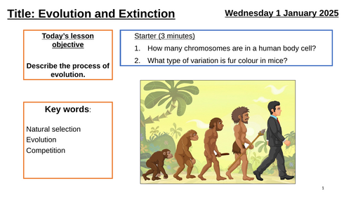 AQA GCSE Biology "Lesson 13 - Evolution and Extinction" (Inheritance, Variation & Evolution ...
