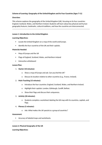 The geography of The United Kingdom | Teaching Resources