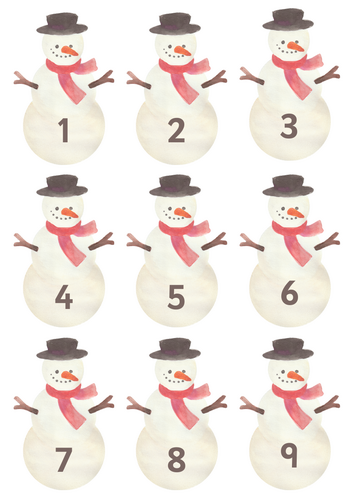 Numbered Snowmen | Teaching Resources