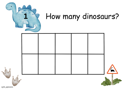 Dinosaur Ten Frames - (1-10) | Teaching Resources