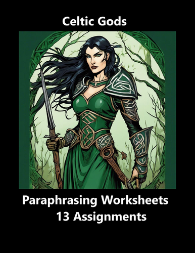 Celtic Gods Paraphrasing Worksheet Packet (13 Assignments) | Teaching ...