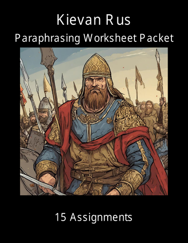 Kievan Rus Paraphrasing Worksheet Packet (15 Assignments) | Teaching ...