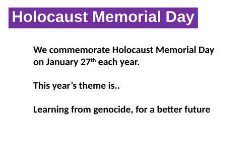 Holocaust Memorial Day 2025 | Teaching Resources
