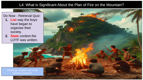 Lord of the Flies Fire on the Mountain | Teaching Resources
