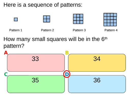 Quiz on sequences (patterns) | Teaching Resources
