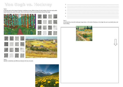 Van Gogh analysis sheet | Teaching Resources