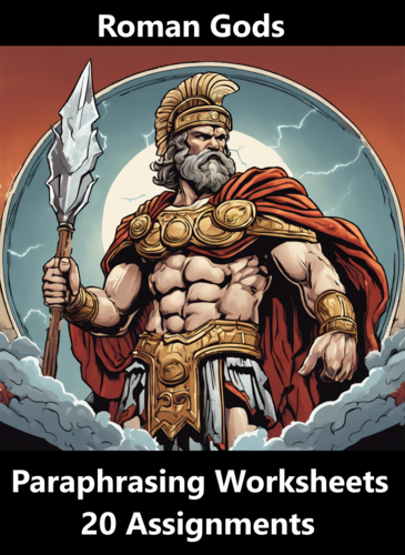 Roman Gods Paraphrasign Worksheet Packet (20 Assignments) | Teaching ...