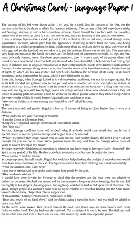 A Christmas Carol Language Paper 1 extract | Teaching Resources