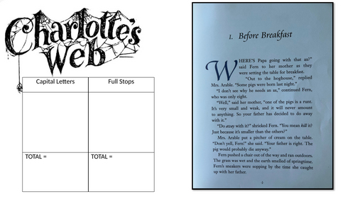 Charlotte's Web literacy numeracy starter | Teaching Resources