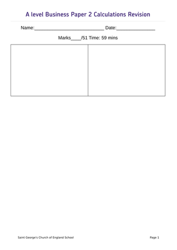 AQA A level Business Paper 2 Calculations Practice Booklet | Teaching ... AQA A level Business Paper 2 Calculations Practice Booklet | Teaching ...