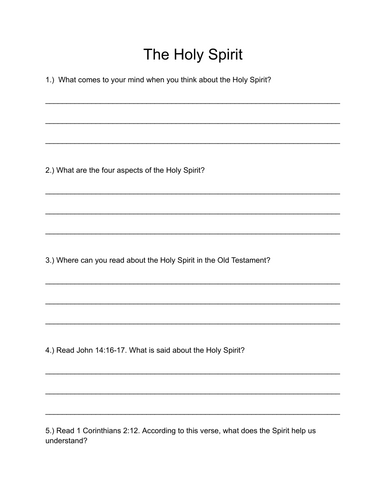 The Holy Spirit | Teaching Resources