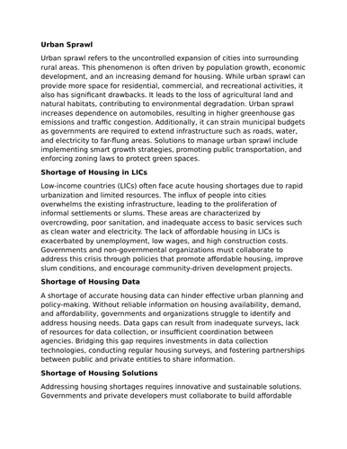 AQA A Level Geography. Contemporary Urban Environments 3. Consequences ...