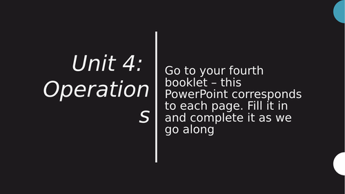 OCR GCSE Business Unit 4 - Operations | Teaching Resources